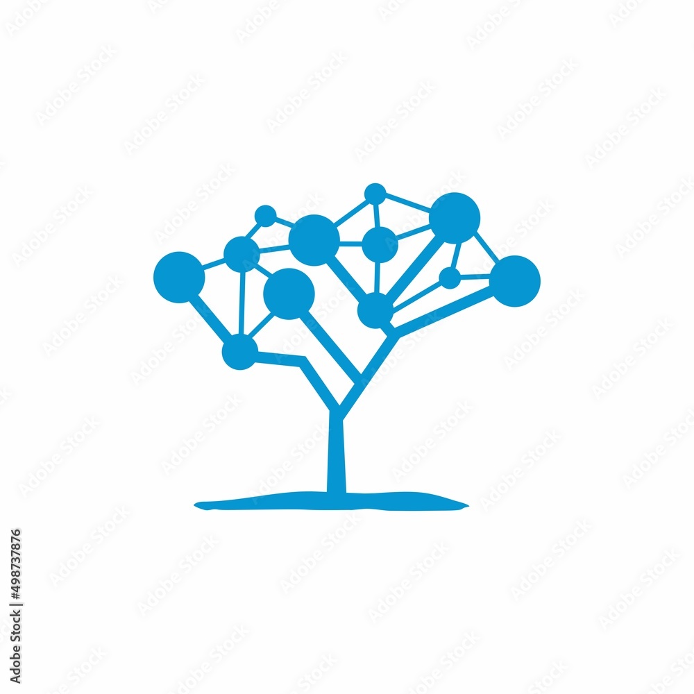 tech tree logo design.data technology logo. technology tree .techtree ...