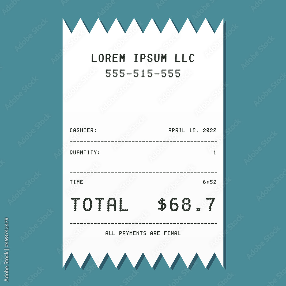 Vector template of cashier receipt illustration Stock Vector | Adobe Stock