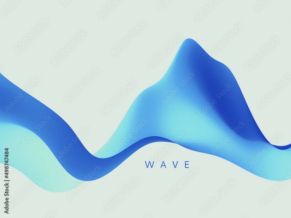 3D abstract wavy background with modern gradient colors. Motion sound ...