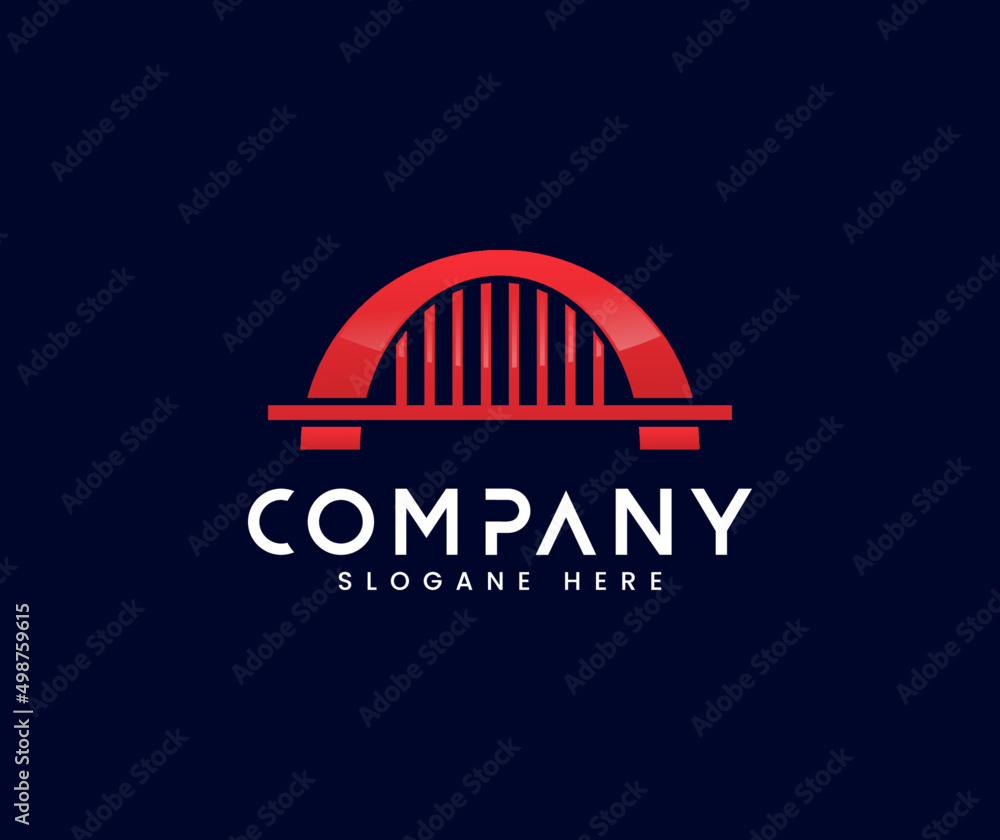 Modern bridge logo design Stock Vector | Adobe Stock