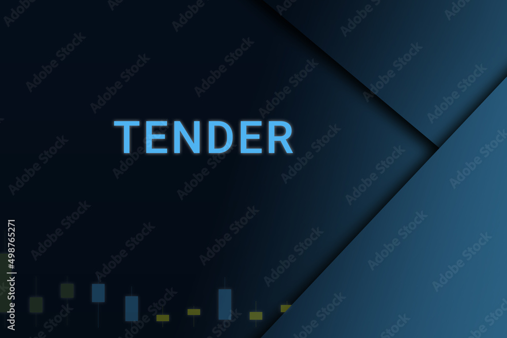 tender background. Illustration with tender logo. Financial ...