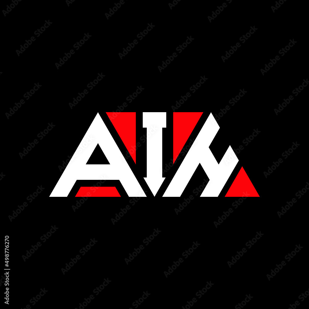 AIH letter logo design with polygon shape. AIH polygon and cube shape ...