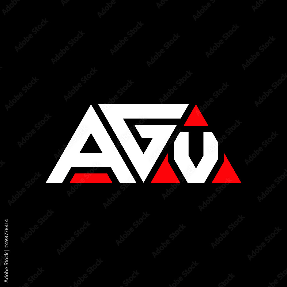 AGV letter logo design with polygon shape. AGV polygon and cube shape ...