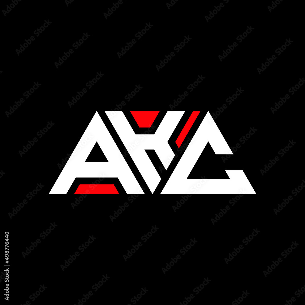 AKC letter logo design with polygon shape. AKC polygon and cube shape ...
