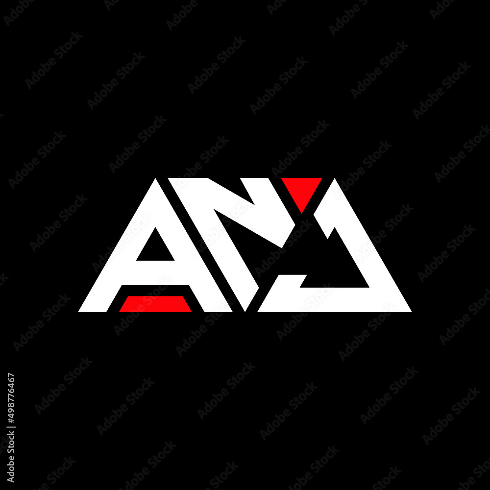 ANJ letter logo design with polygon shape. ANJ polygon and cube shape ...