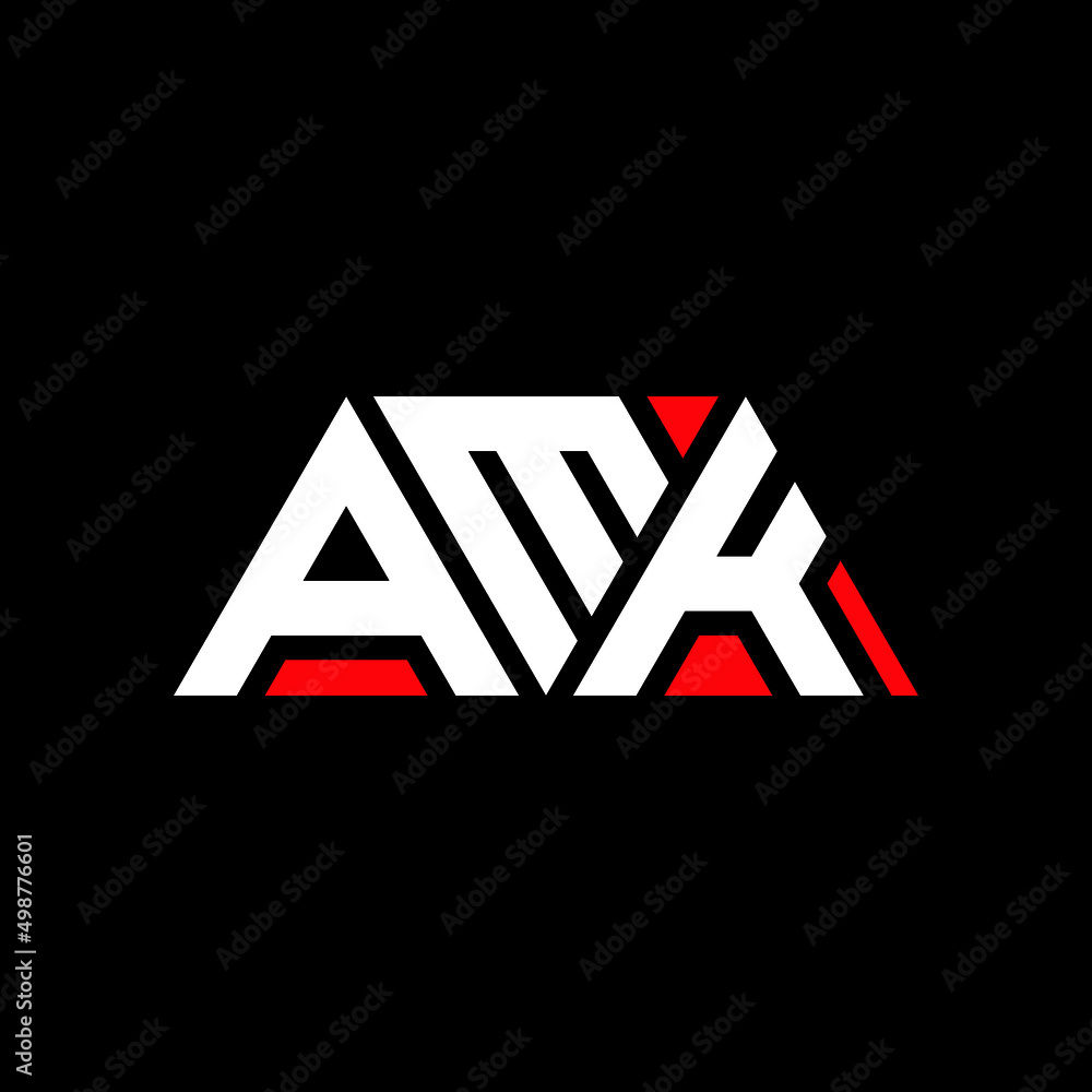 AMK letter logo design with polygon shape. AMK polygon and cube shape ...