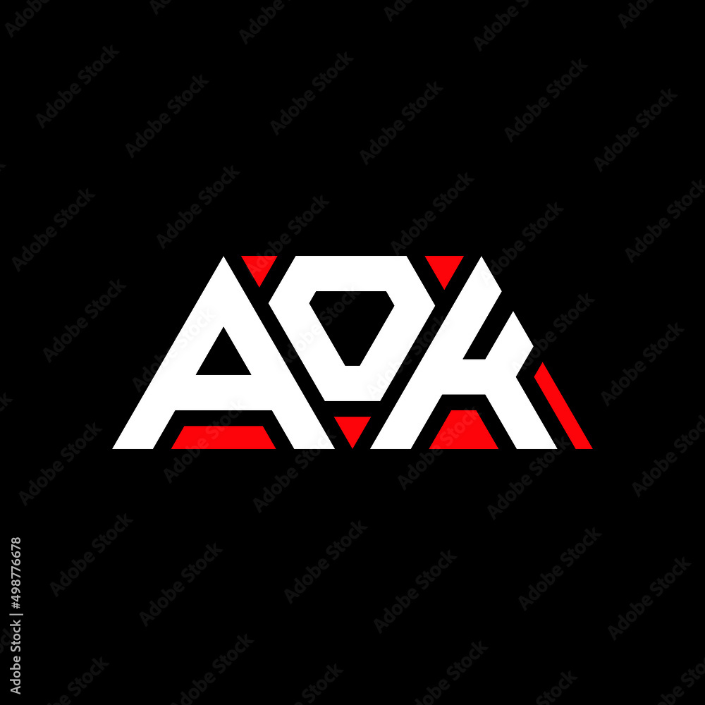 AOK letter logo design with polygon shape. AOK polygon and cube shape ...