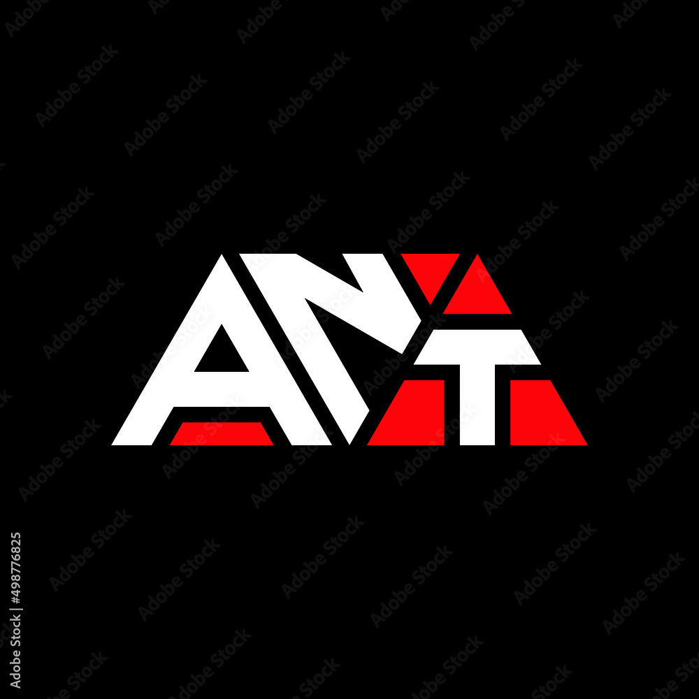 ANT letter logo design with polygon shape. ANT polygon and cube shape ...