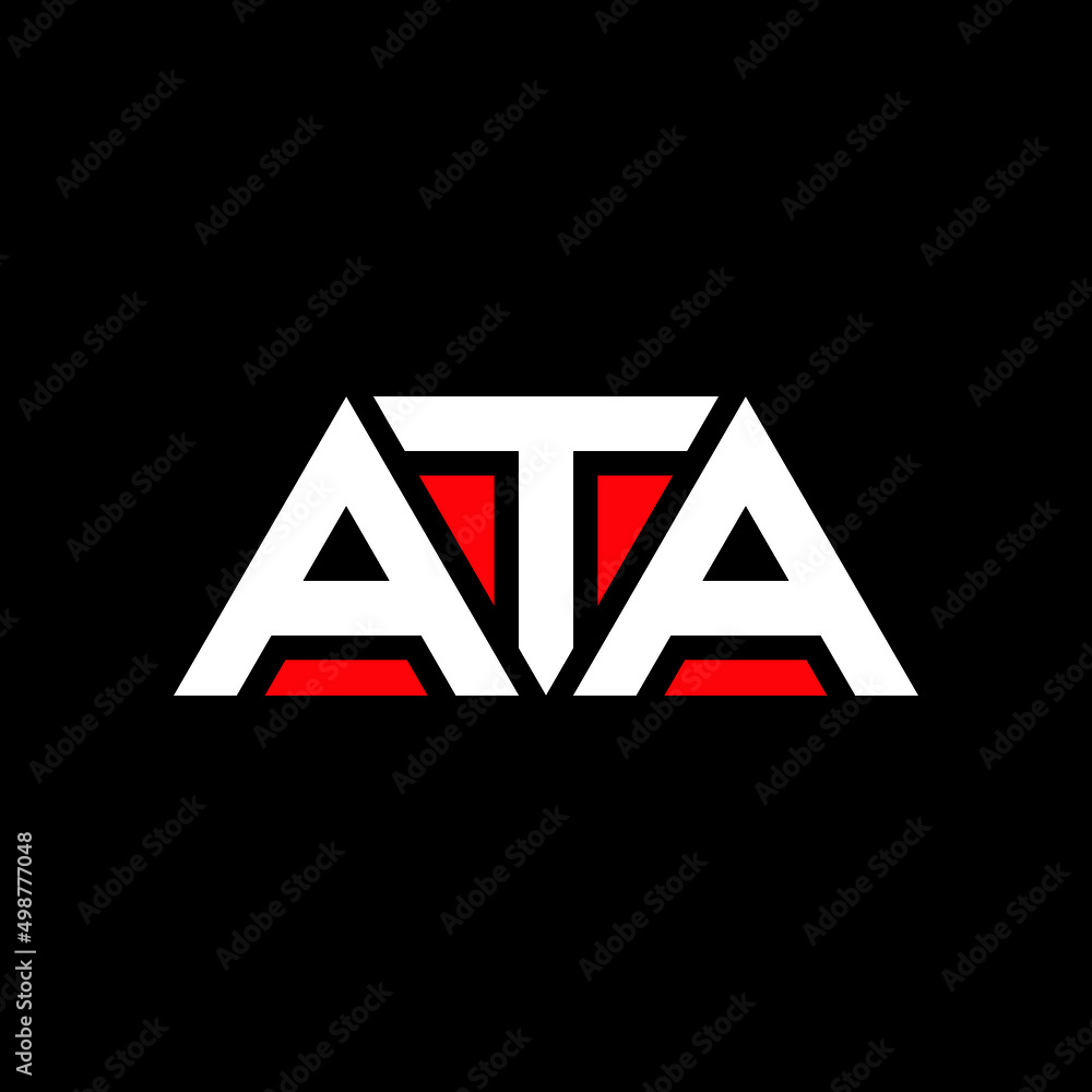 ATA letter logo design with polygon shape. ATA polygon and cube shape ...