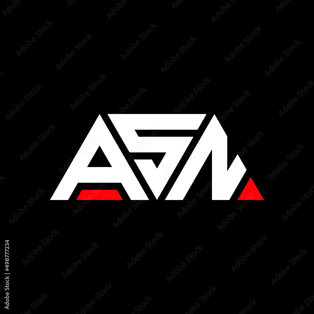 ASN letter logo design with polygon shape. ASN polygon and cube shape ...