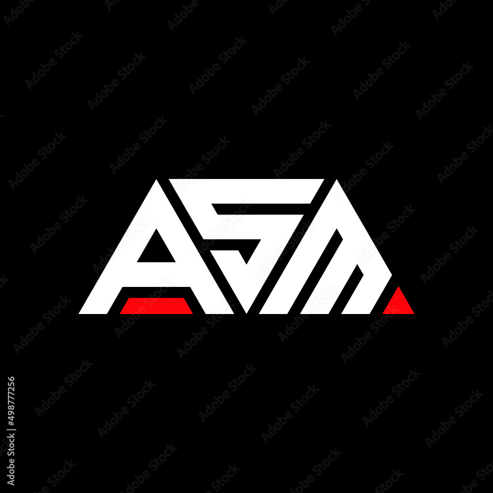 ASM letter logo design with polygon shape. ASM polygon and cube shape ...