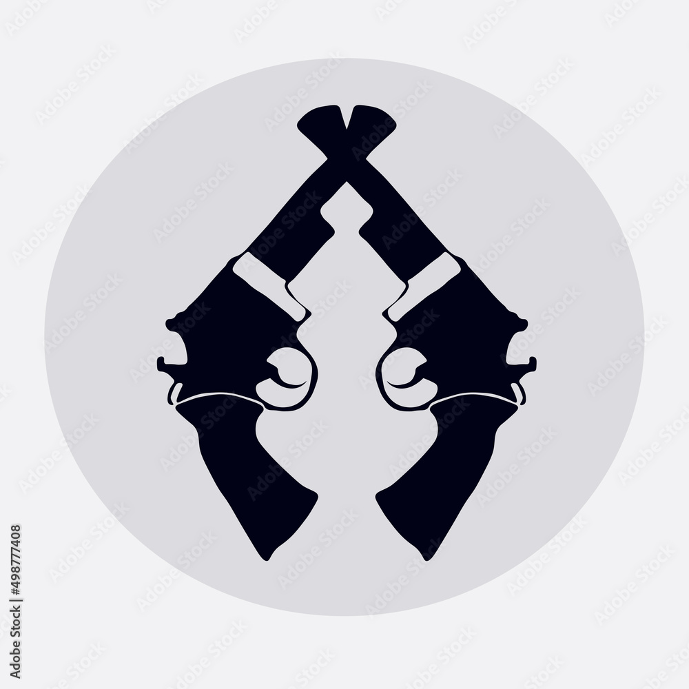 logo two revolver pistol background wild West Stock Vector | Adobe Stock
