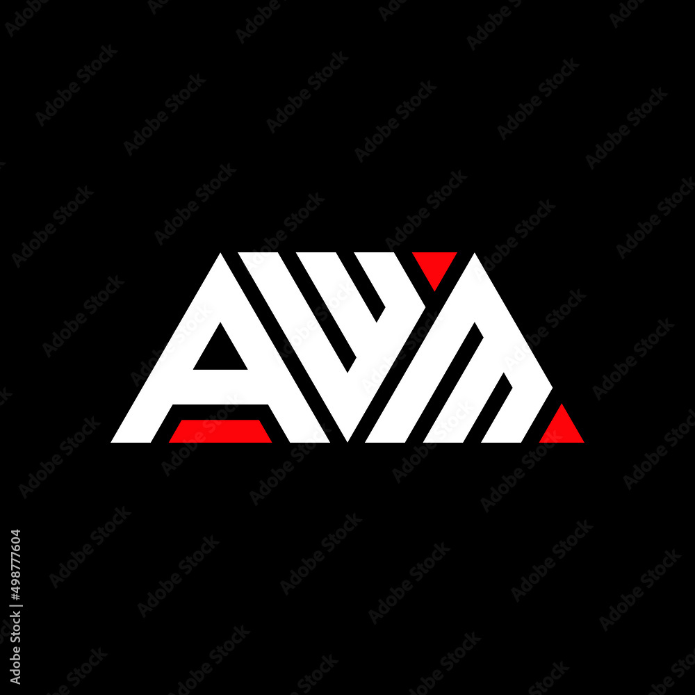 AWM letter logo design with polygon shape. AWM polygon and cube shape ...