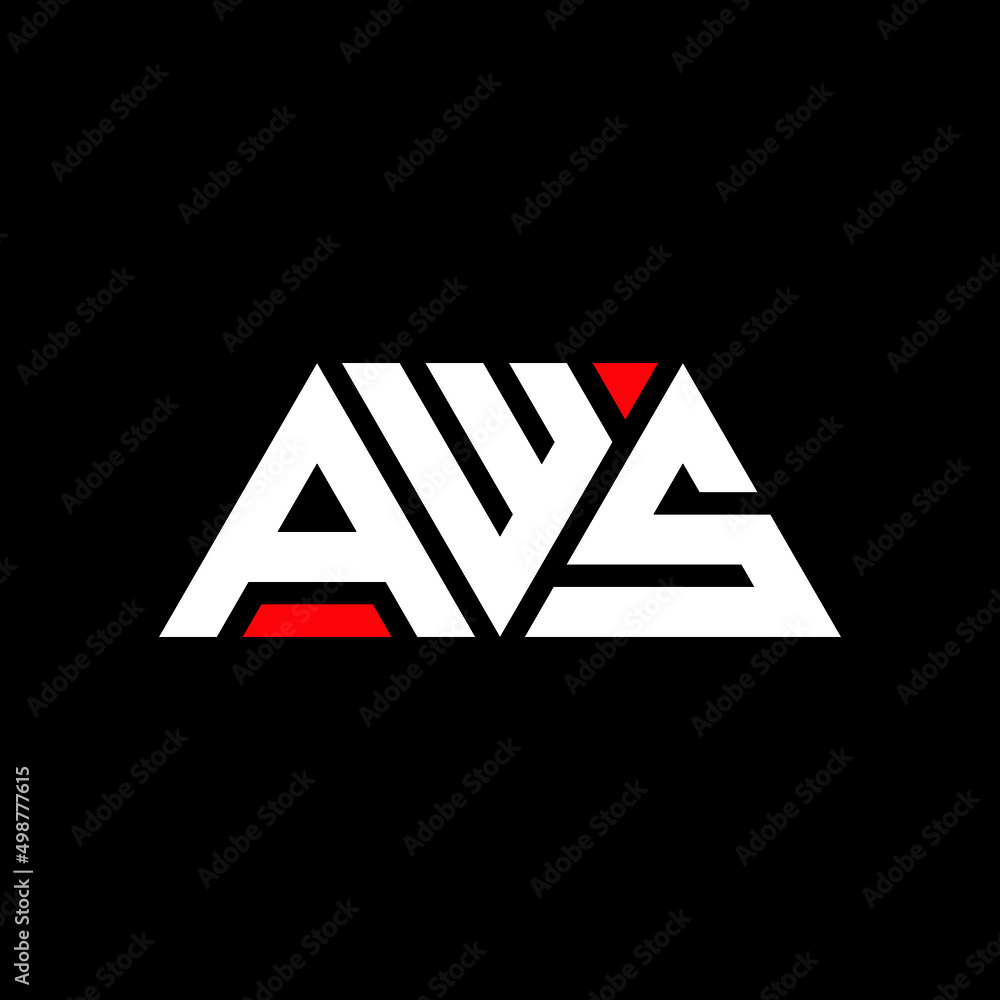 AWS letter logo design with polygon shape. AWS polygon and cube shape ...