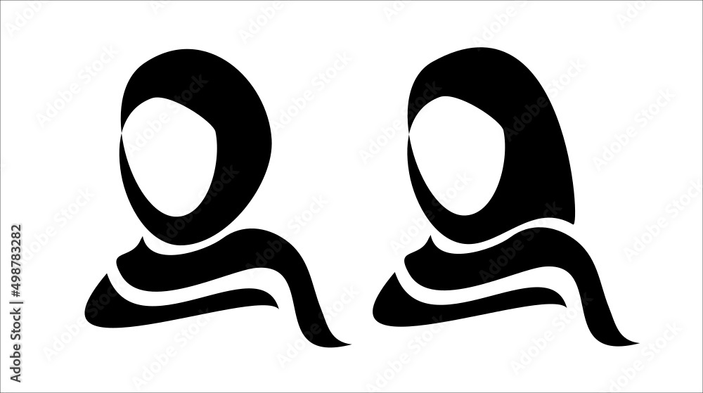 logo, isolated, hijab, icon, symbol, muslim woman, headscarf, sheila ...