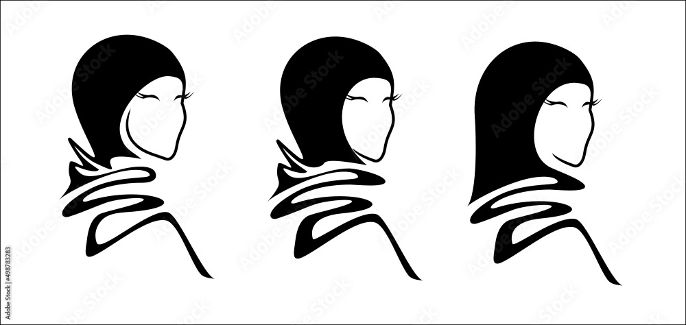 Vecteur Stock logo, isolated, hijab, icon, symbol, muslim woman ...