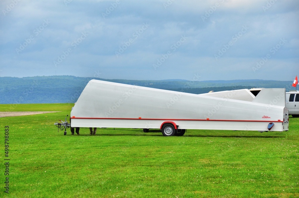Upstate New York, US - July 16, 2021: COBRA trailer for transport of a ...