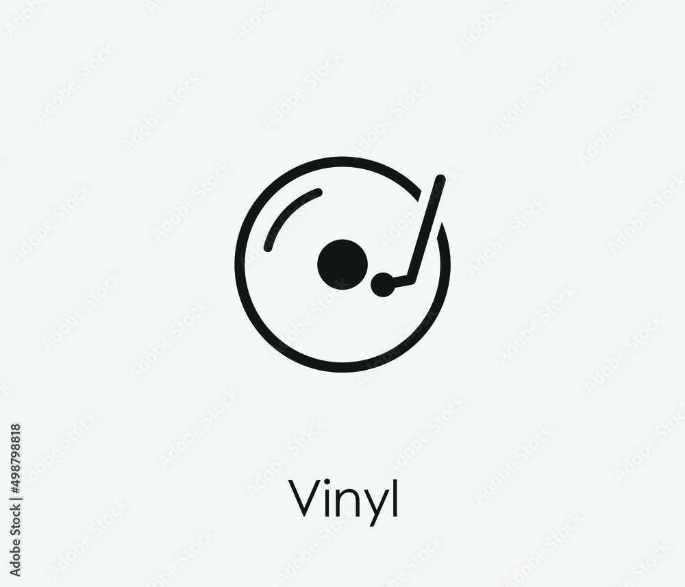 Vinyl vector icon. Editable stroke. Symbol in Line Art Style for Design ...