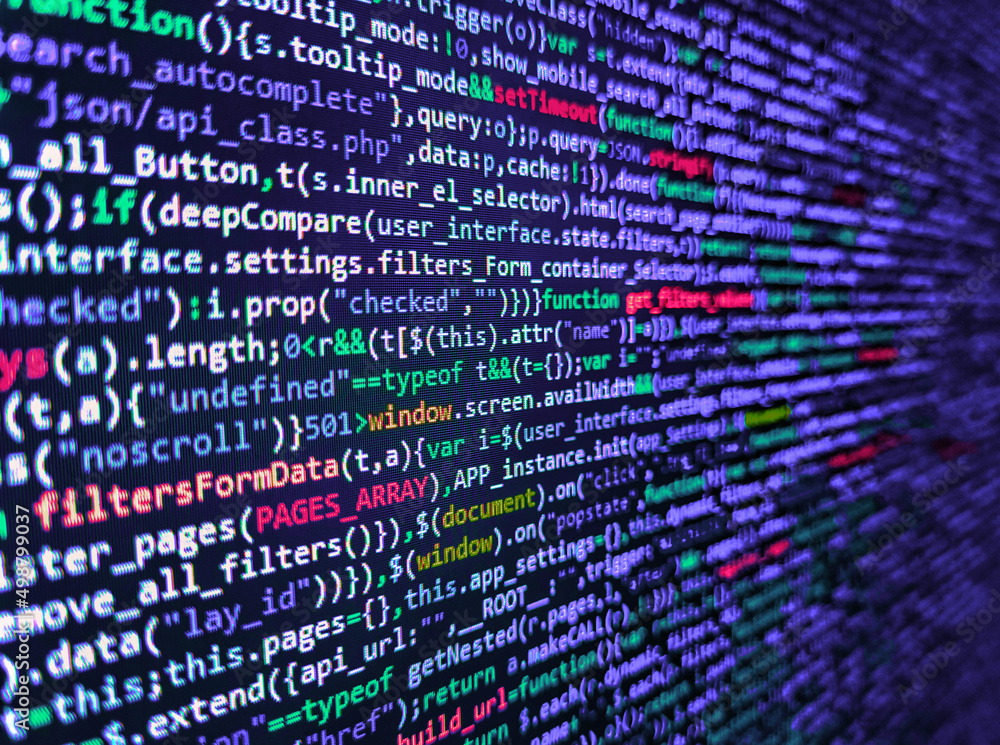 Monitor Closeup Of Function Source Code Computer Language Script Code Screen Html Css3 Source