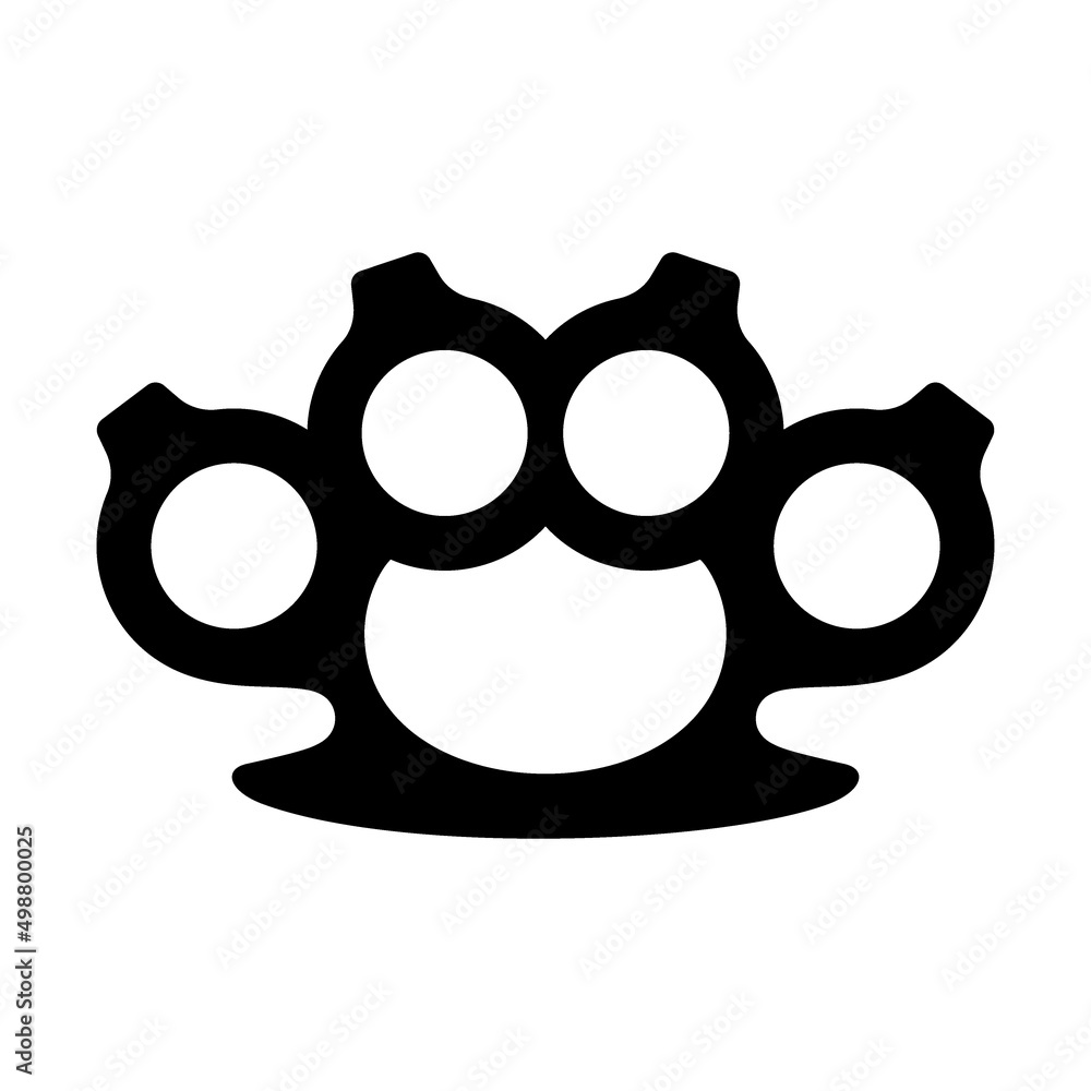 Knuckle duster silhouette vector illustration, isolated on white ...