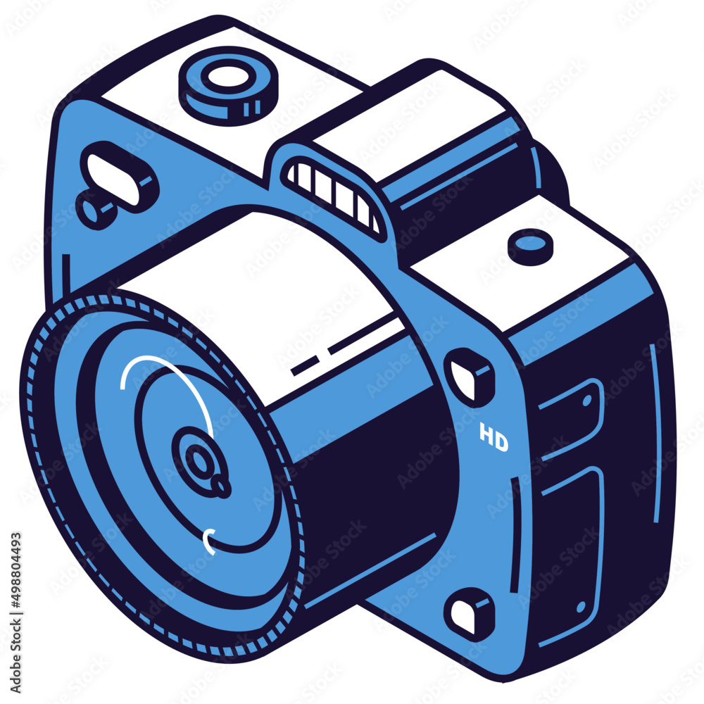 Modern digital single-lens fotocamera. Vector isometric illustration ...