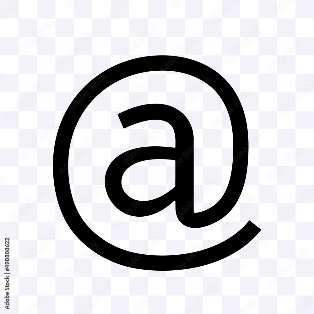 At sign. Vector symbol isolated on transparent background. Vector ...
