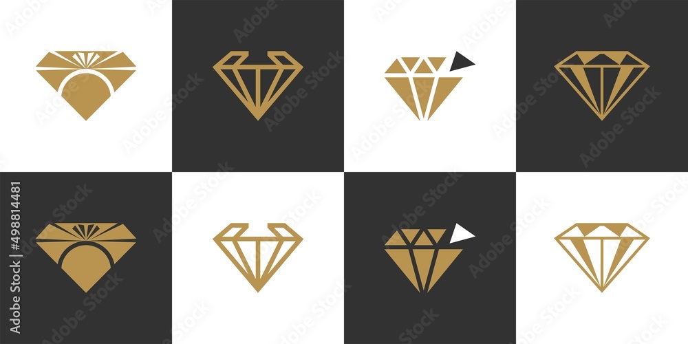 Set of creative diamond concept logo vector design Stock Vector | Adobe ...
