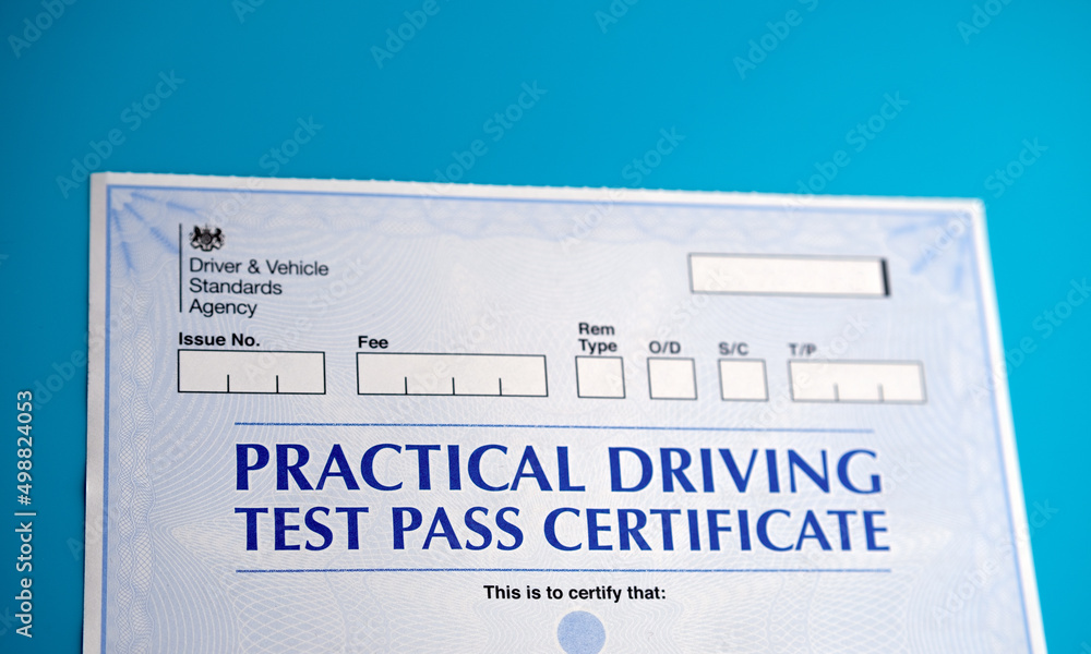 Authentic Practical Driving Test Certificate which is received after ...