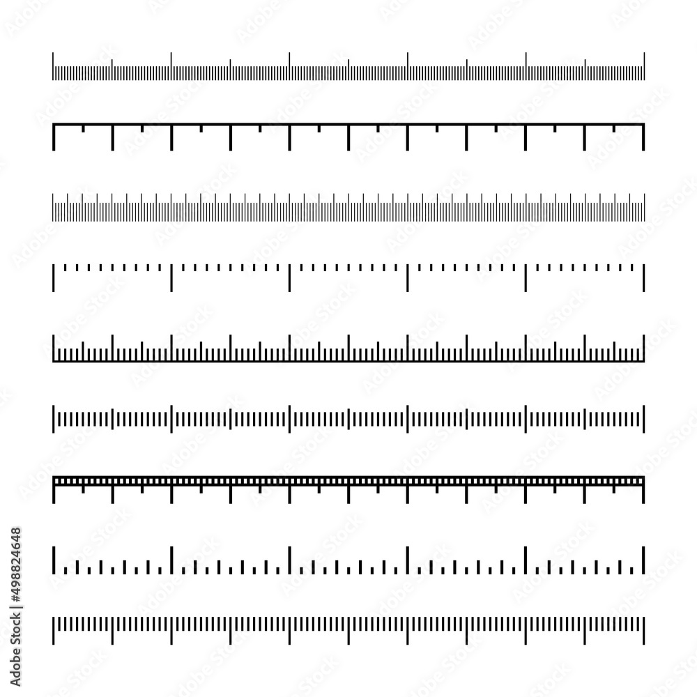 Various Measurement Scales With Divisions Realistic Scale For 