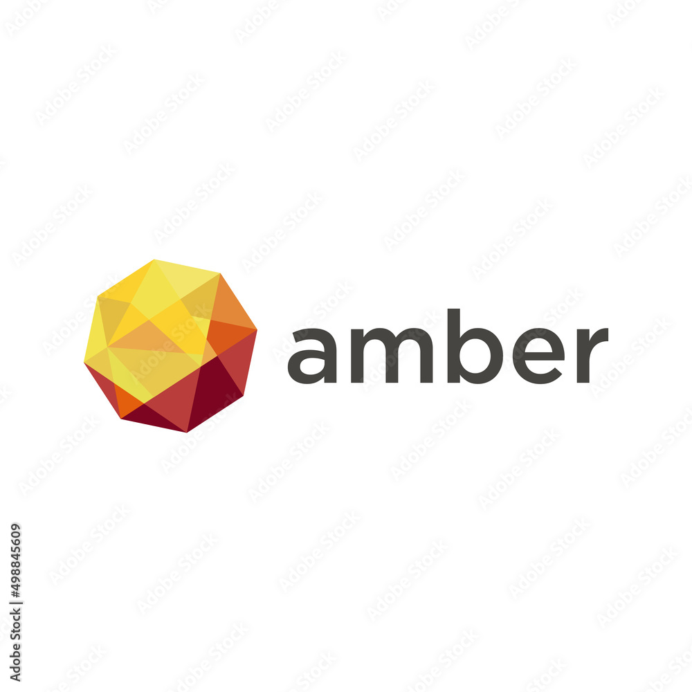 amber logo. hexagonal diamond shape logo Stock Vector | Adobe Stock