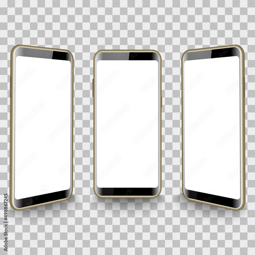 Smartphone white screen display realistic mock up. Isolated mobile ...