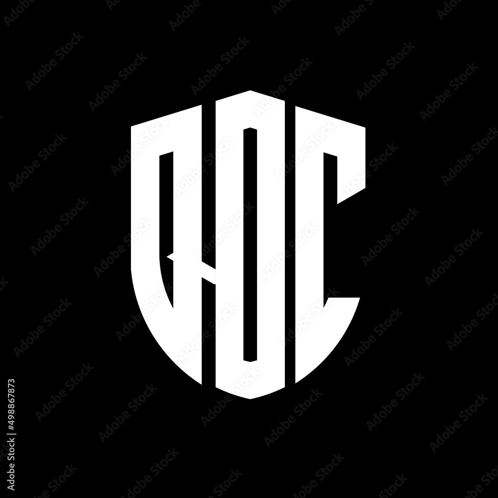 QDC letter logo design. QDC modern letter logo with black background ...