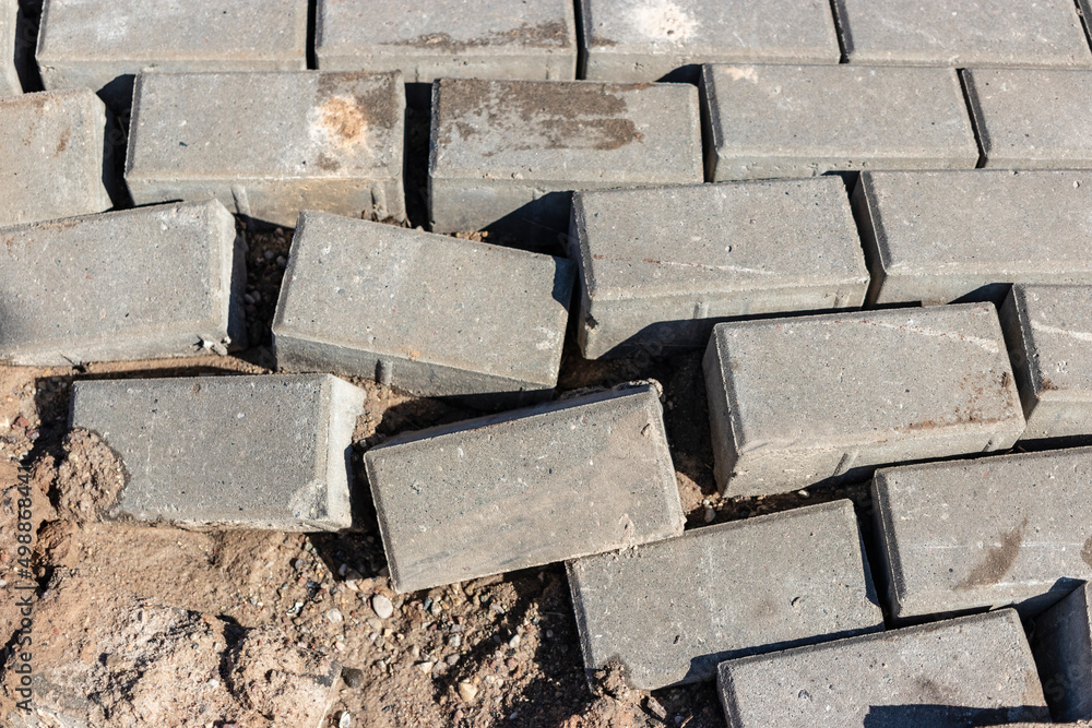 The footpath collapsed. hole in pedestrian sidewalk area. Crashed hole ...