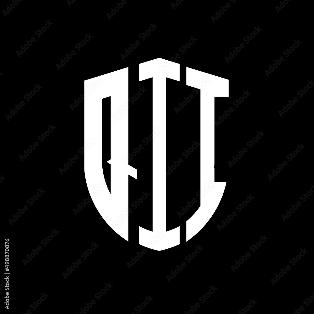 QII letter logo design. QII modern letter logo with black background ...