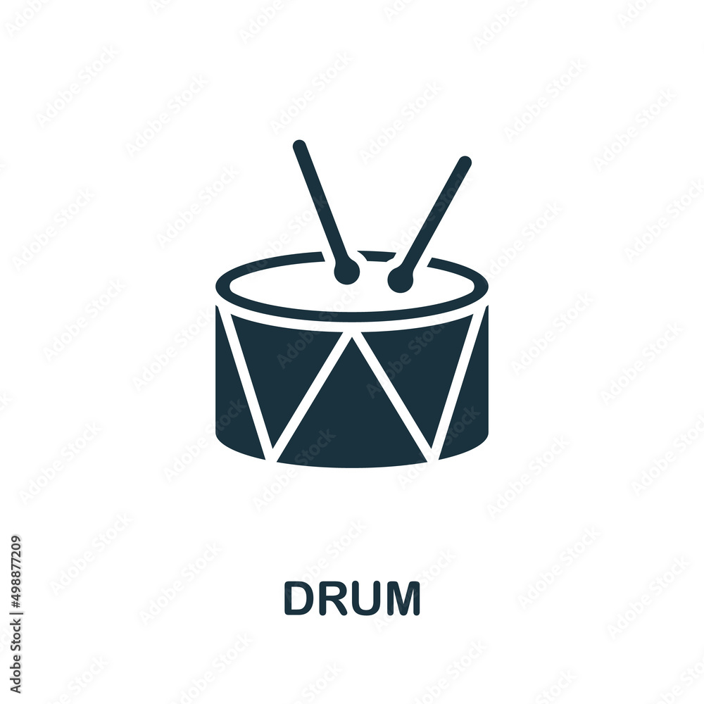 Drum icon. Simple element from musical instruments collection. Creative ...