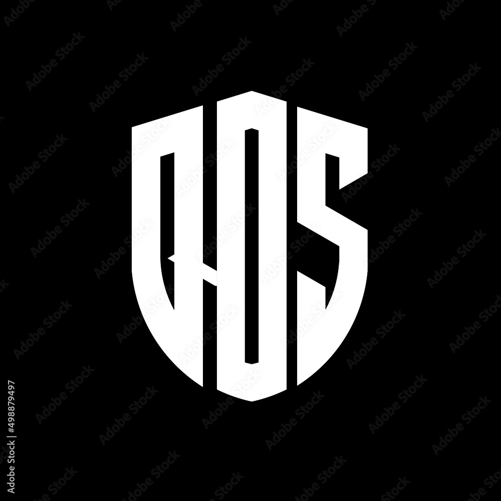 QOS letter logo design. QOS modern letter logo with black background ...