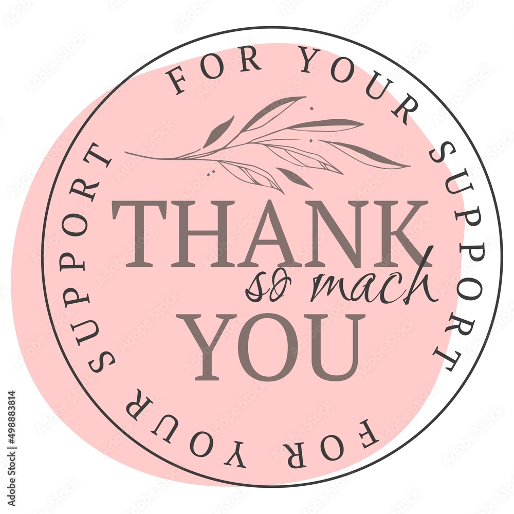 Thank you for your support. Vintage vector thank you handwritten ...