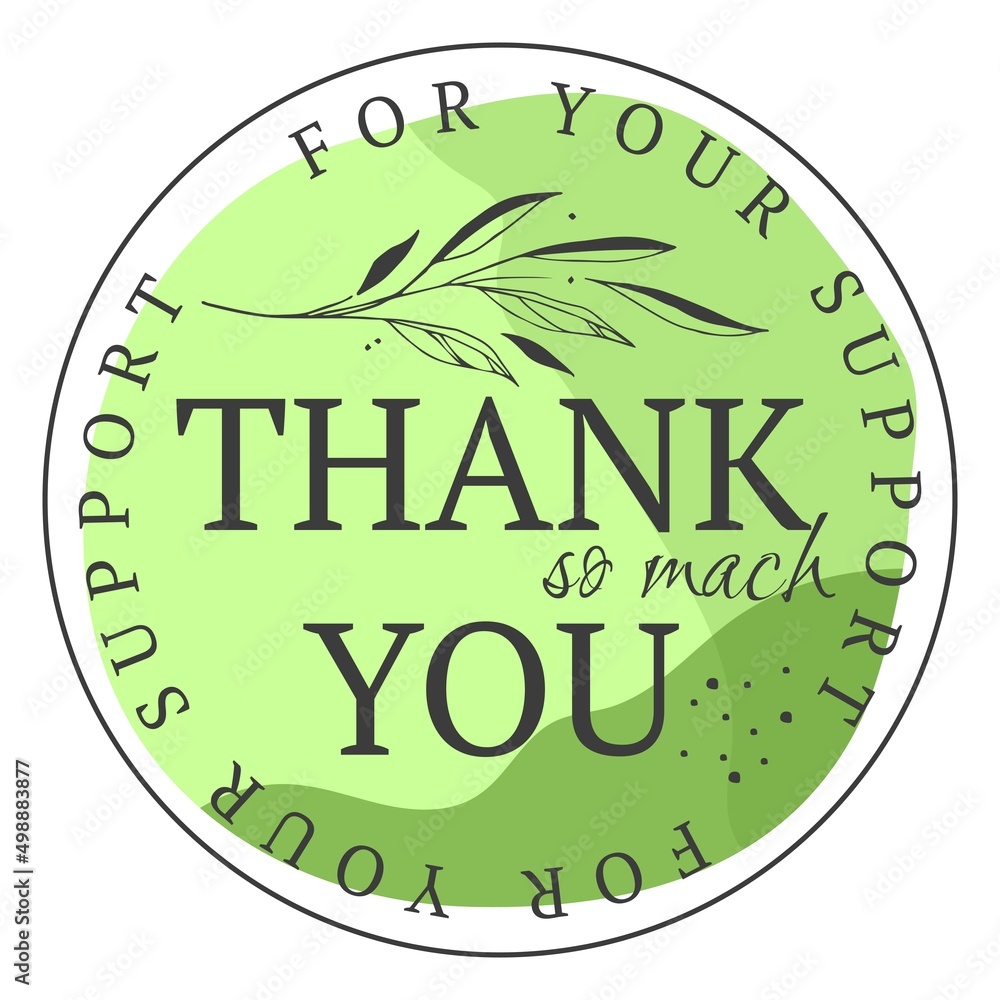 Thank you for your support. Vintage vector thank you handwritten ...