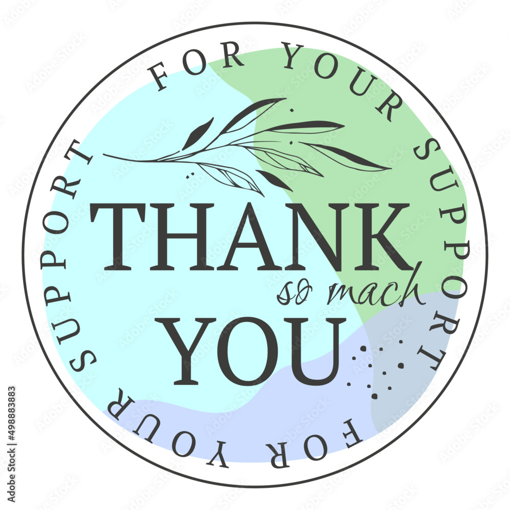 Thank you for your support. Vintage vector thank you handwritten ...