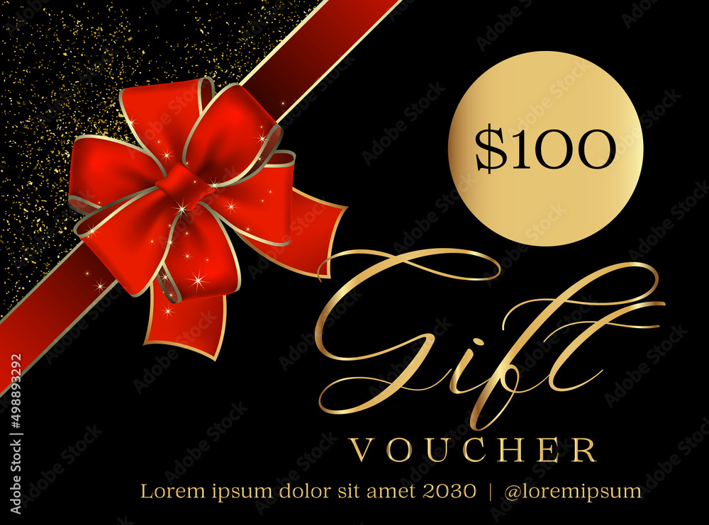 100 Dollar Gift Voucher Template. Gift Voucher Template Promotion Sale ...