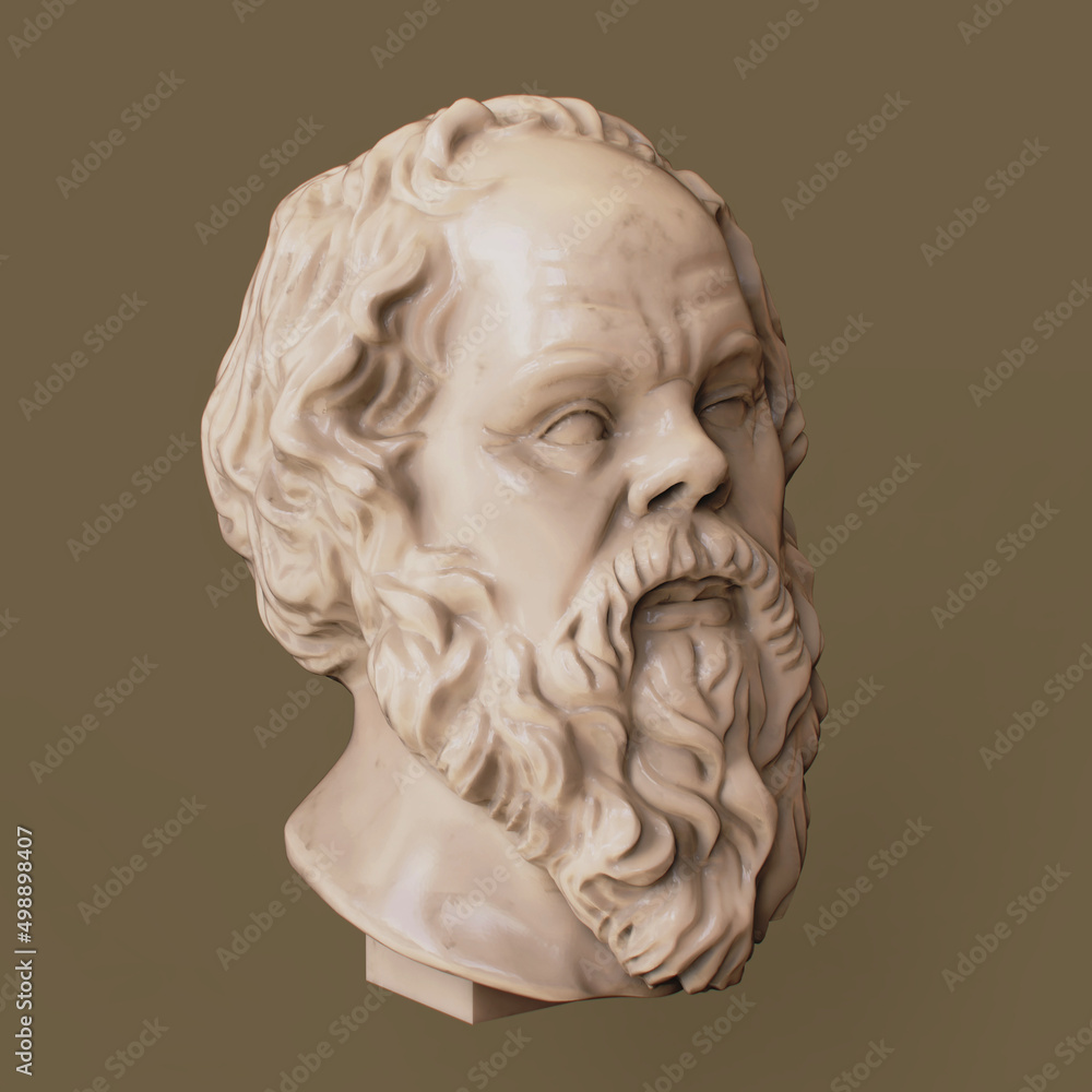 Statue of Socrates. Ancient marble statue head of the greek philosopher ...