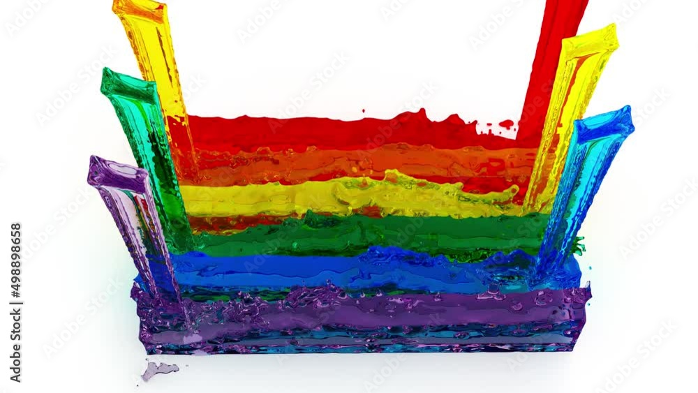 Rainbow flag formed by liquids, symbol of lesbian, gay, bisexual ...