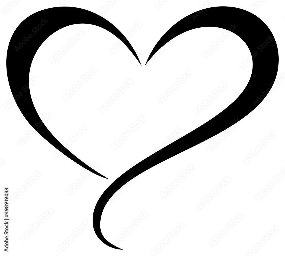 Herz Vektor in schwarz. Abstrakte kurvige Foto Rahmen illustration ...