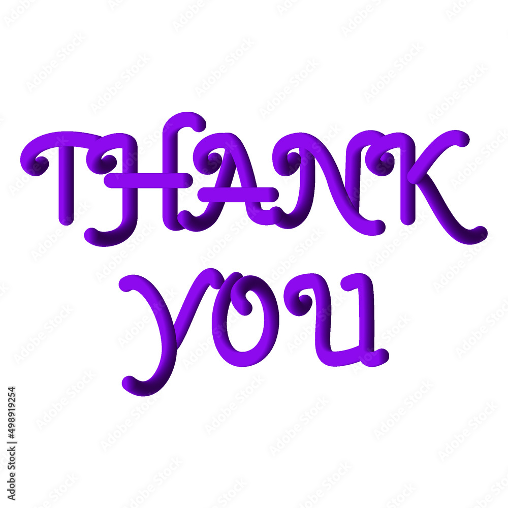 THANK YOU 3d effect text - Purple thank you text Stock Vector | Adobe Stock