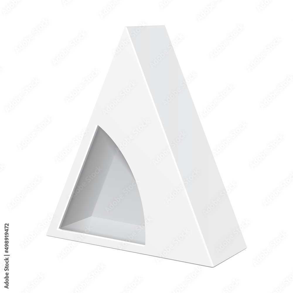 Mockup White Cardboard Triangle Box Packaging For Food, Gift Or Other ...
