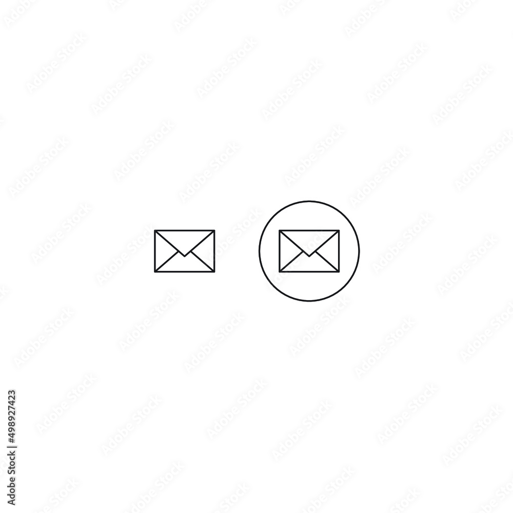Envelope icon with border on white transparent background Stock Vector ...