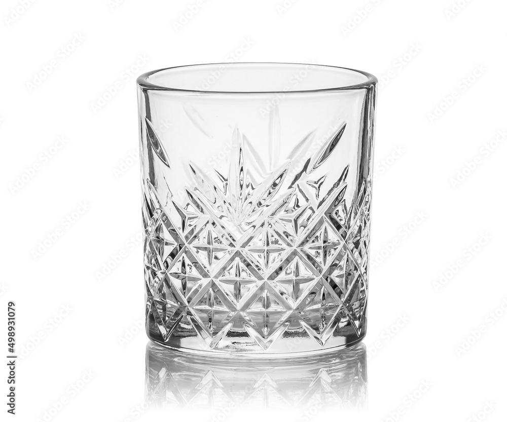 Empty transparent glass cup, shot glass, glass for wine, whiskey ...