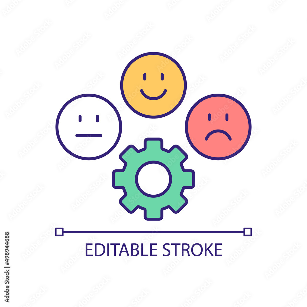 Control emotions RGB color icon. Feeling and thoughts regulation ...