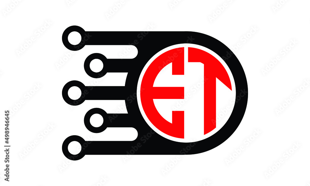 ET circle speed logo design vector template | monogram logo | abstract ...