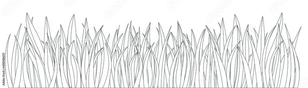 Seamless fresh grass on white background, vector illustration. Coloring ...